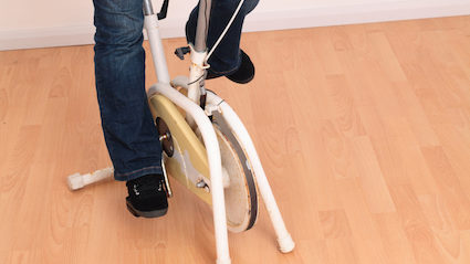Antique exercise bike discovered under pile of laundry